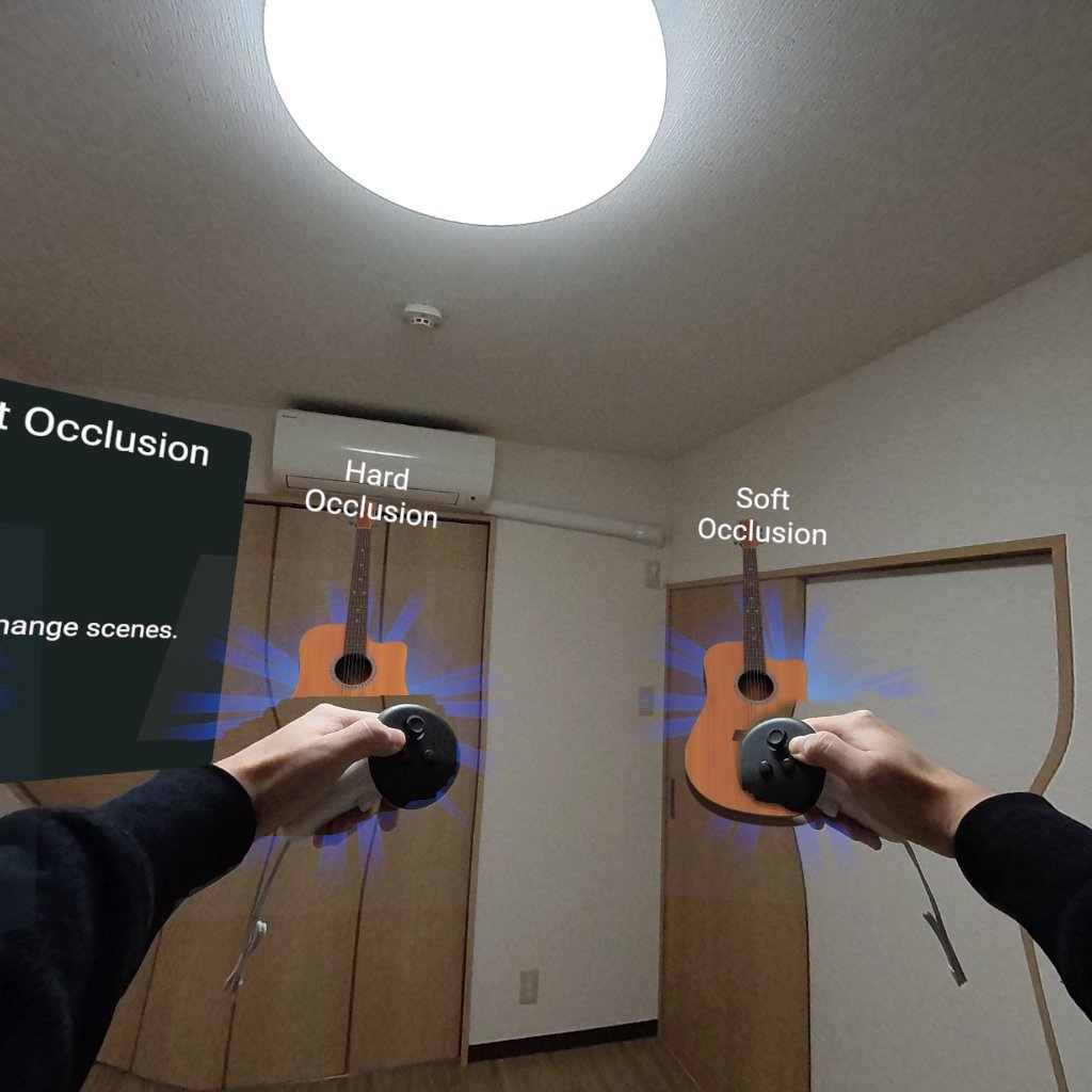 Depth APIのサンプルプロジェクトでQuest3のオクルージョンを試す - MRが楽しい