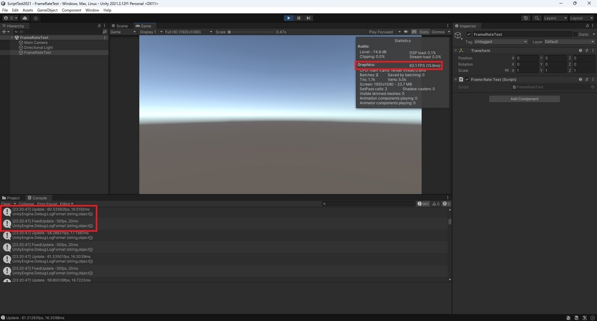 Unityでフレームレート(Update間隔)を変更する - MRが楽しい