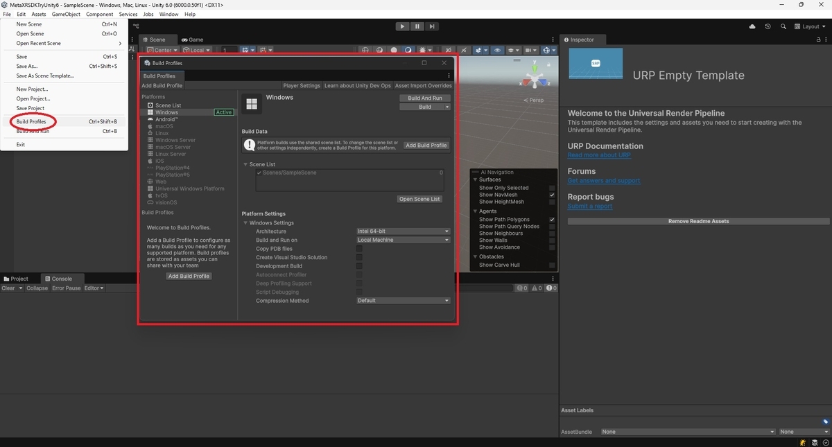 MetaHorizonの開発ドキュメントを読む その1（Meta XR開発向け設定を行ったUnityプロジェクトの作成） - MRが楽しい
