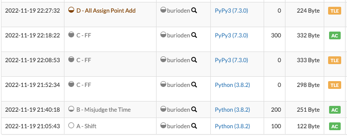 ABC278振り返り - 成長観察日記
