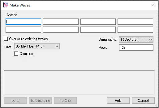一次元waveの作り方と操作@igor pro - があらんどう