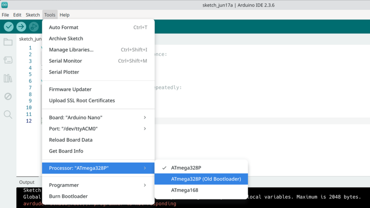Arduino互換ボードでprogrammer is not respondingが出たときの対処 - cer12uのメモ