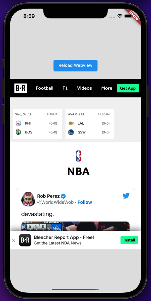 【Flutter】webview_flutterでリロード機能を実装する - すらぼうの開発ノート