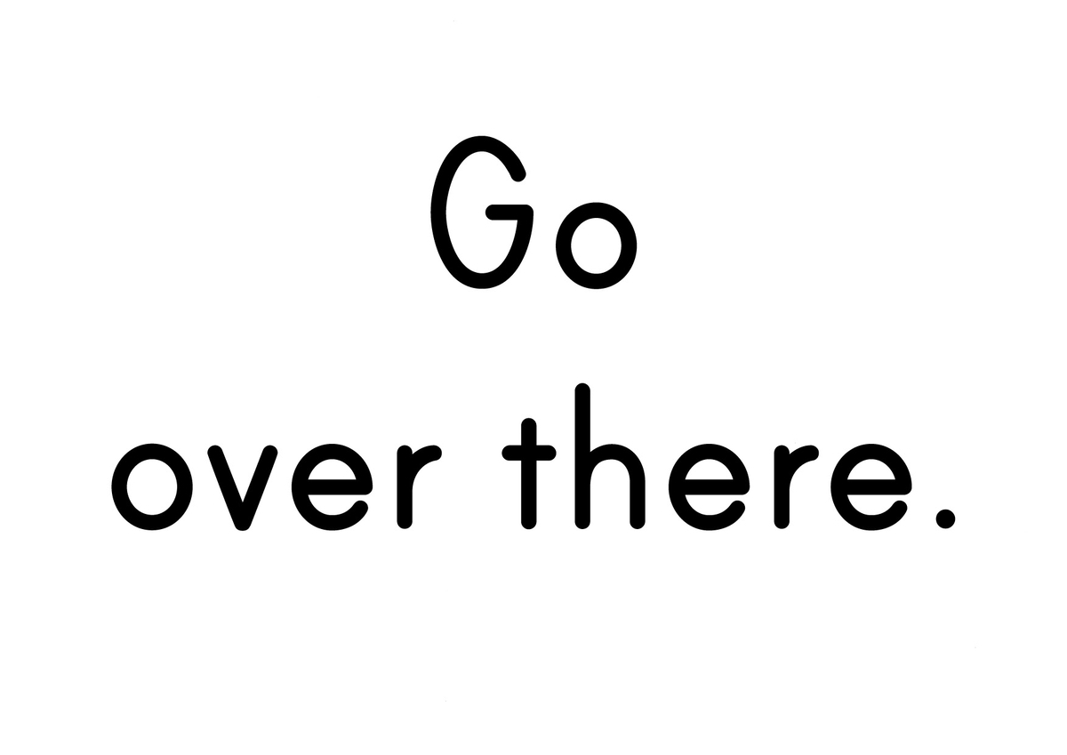 動詞_go over there - ピクチャーカードの箱