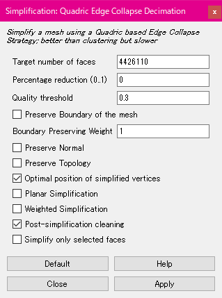 Reduce the file size of a ply file by MeshLab - I am Charmie