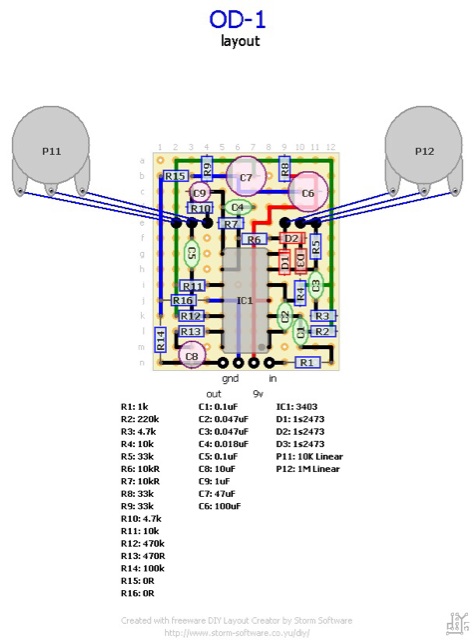 boss od-1 レイアウト - エフェクター自作記録