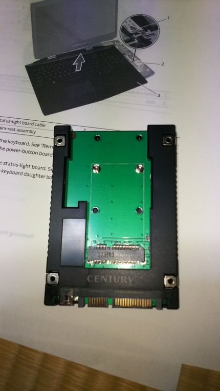 Alienware 17 (R1) のストレージ交換記録 (mSATA SSD交換編) - chikuchikugonzalezの雑記帳