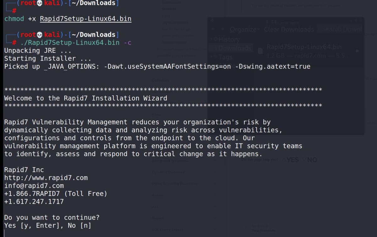 KaliにNexpose ⇒ InsightVMをセットアップ - ロード・トゥ・ザ・ホワイトハッカー