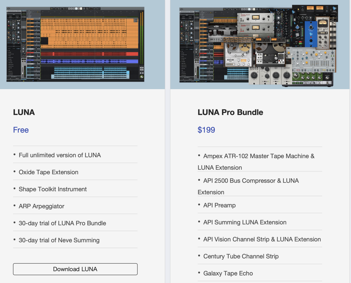 UAD luna 試してみた - おんがくのりものもの日記