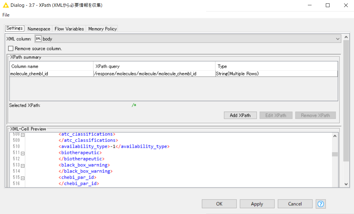 【KNIME】化合物のChembl_IDをSMILESから引っ張ってきたい。 - いろいろ倉庫