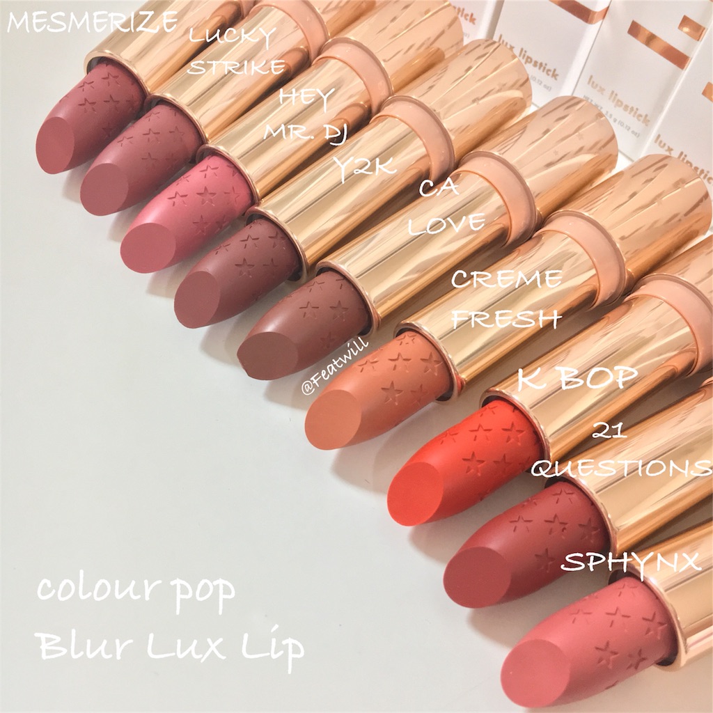 colour popが20%OFFらしいからスウォッチ貼っとく③リップ編 LUX LIP、LIPPIE STIX、ULTRA GROSSY ...