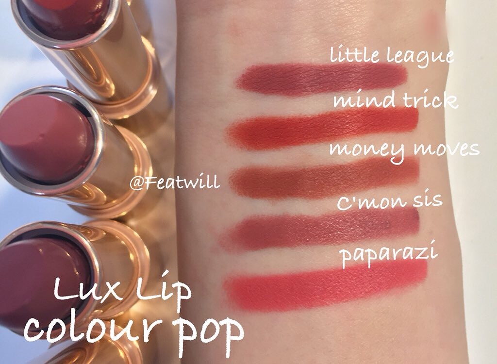 colour popが20%OFFらしいからスウォッチ貼っとく③リップ編 LUX LIP、LIPPIE STIX、ULTRA GROSSY ...
