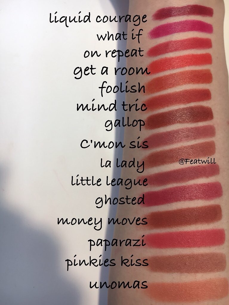 colour popが20%OFFらしいからスウォッチ貼っとく③リップ編 LUX LIP、LIPPIE STIX、ULTRA GROSSY ...