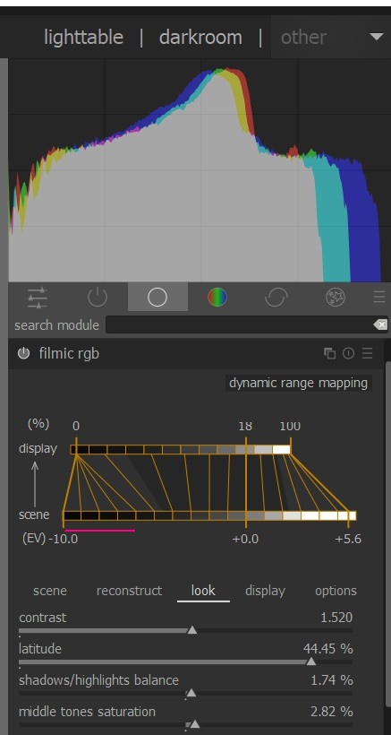 フィルミックRGBのルック・タブとゾーンシステム～darktable3.6読本(6) - computer_philosopher’s diary