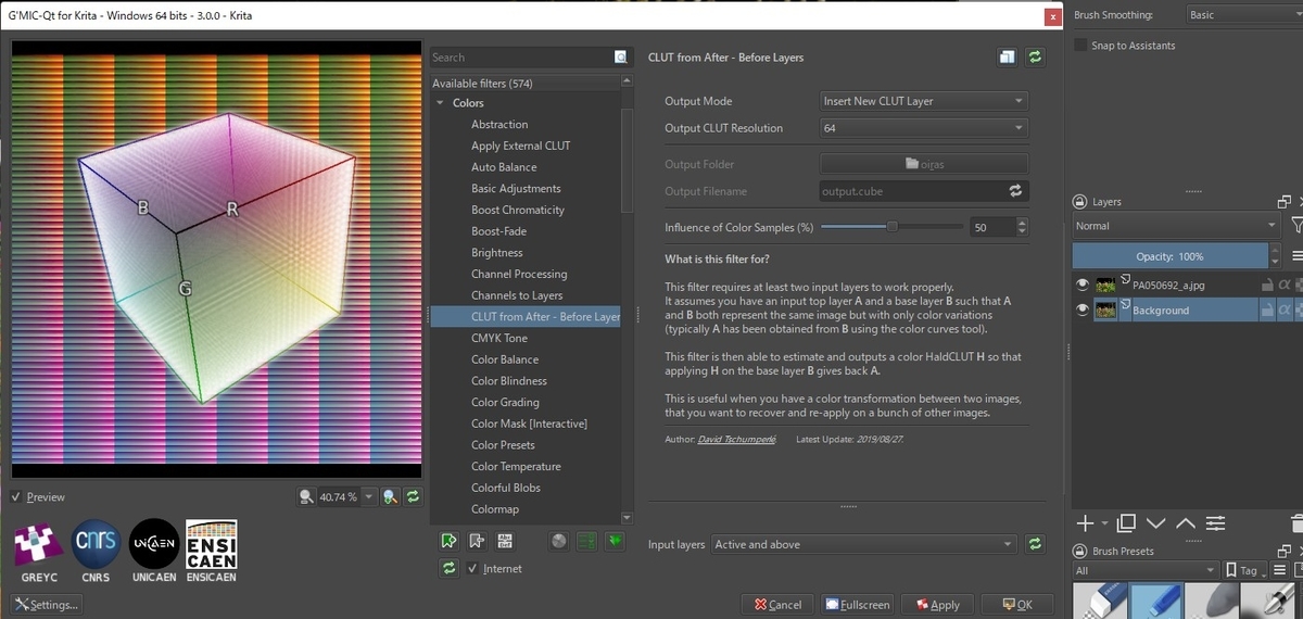 G'MICで、LUTファイルをつくる - computer_philosopher’s diary