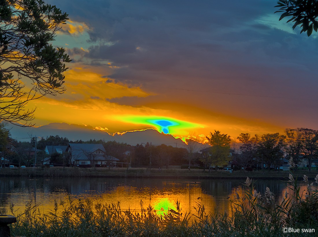 乙戸沼公園の夕陽（土浦市）（5）～つくば市とその周辺の風景写真案内（961） - computer_philosopher’s diary