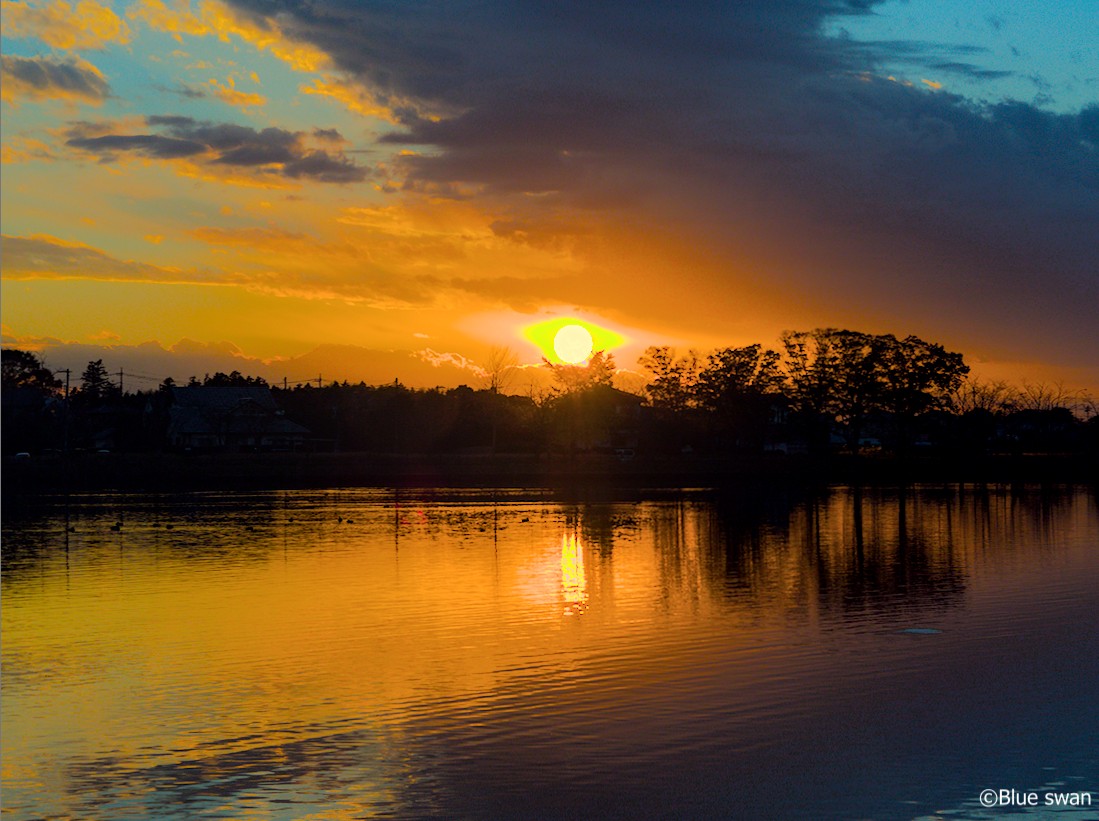 乙戸沼公園の夕陽（土浦市）（6）～つくば市とその周辺の風景写真案内（962） - computer_philosopher’s diary