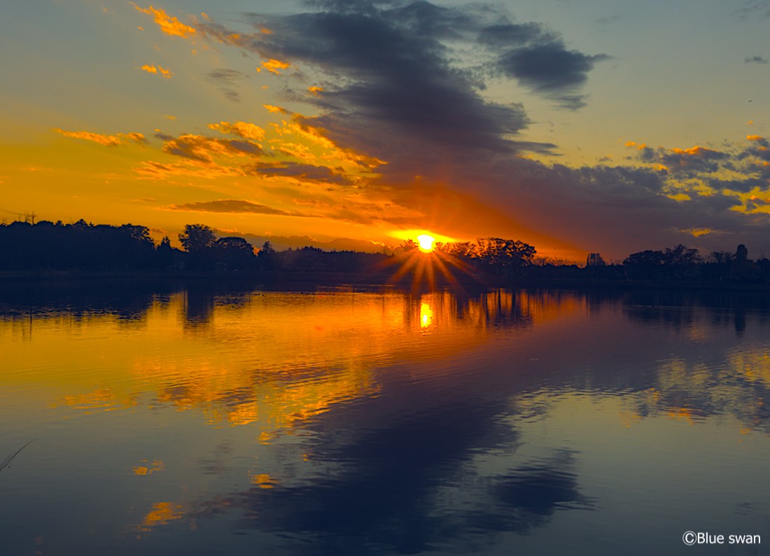 乙戸沼公園の夕陽（土浦市）（7）～つくば市とその周辺の風景写真案内（965） - computer_philosopher’s diary