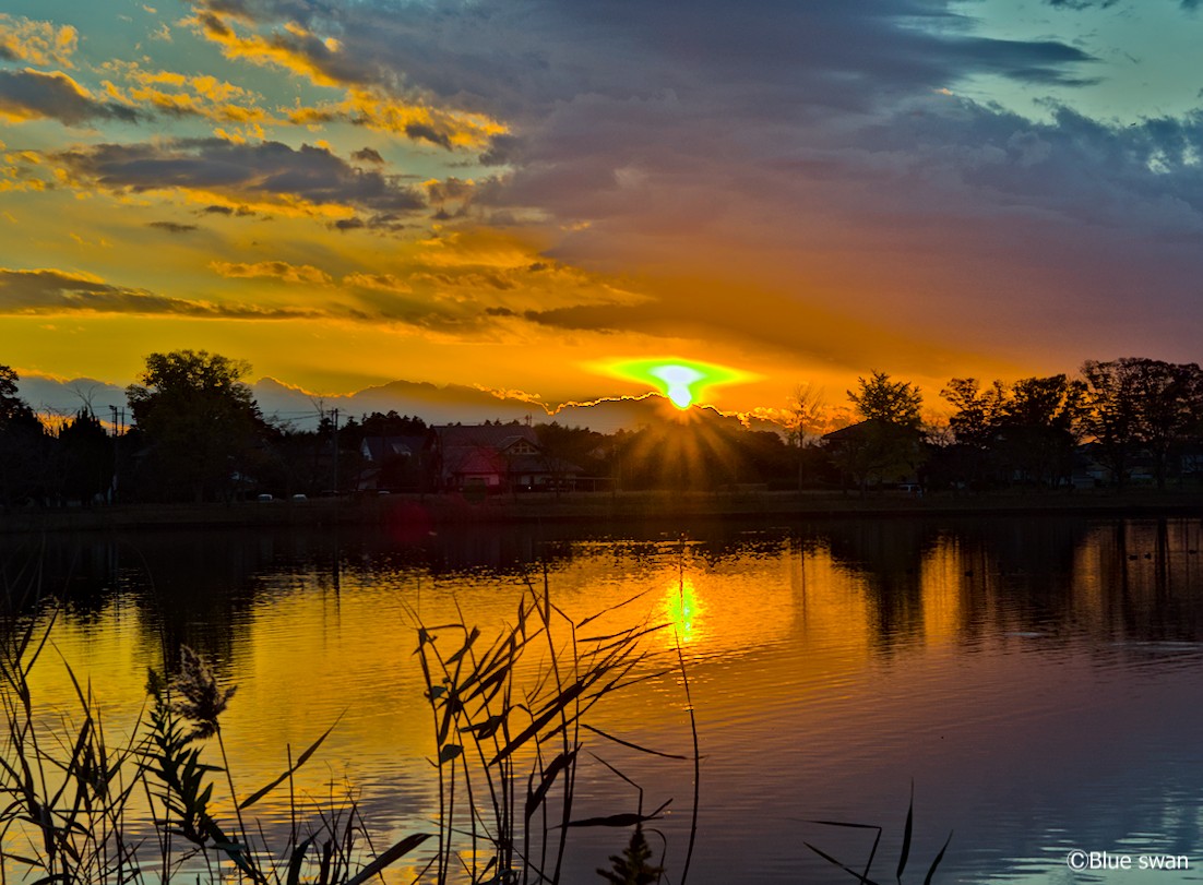 乙戸沼公園の夕陽（土浦市）（7）～つくば市とその周辺の風景写真案内（965） - computer_philosopher’s diary