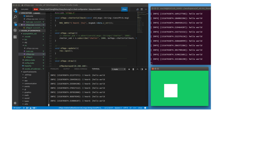 openFrameworksをROSのフロントエンドにする(その1) - cvl-robot's diary