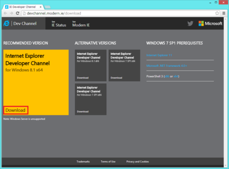 Internet Explorer Developer Channel を試してみるテスト - CX's Hatena Blog