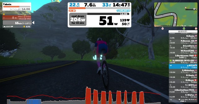 （金）Zwift tabata、（土）Zwift 3R Watopia Hilly Race - 3 Laps (27km/16.8mi 300m) - よっしー自転車日記「目指せ！！2023 ...