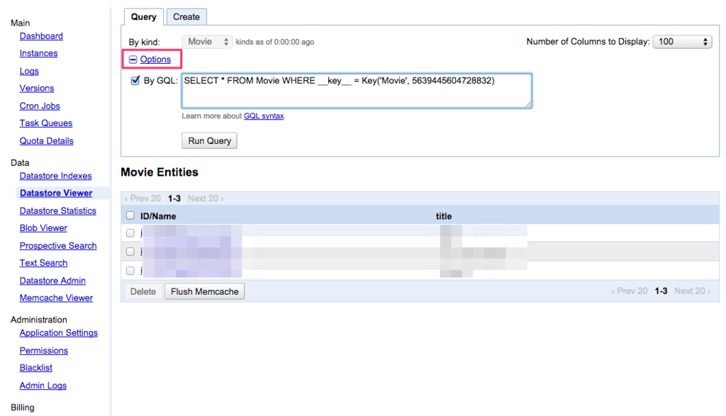 [GAE] 本番環境の Datastore Viewer でエンティティをID/key名で探す方法 - dackdive's blog