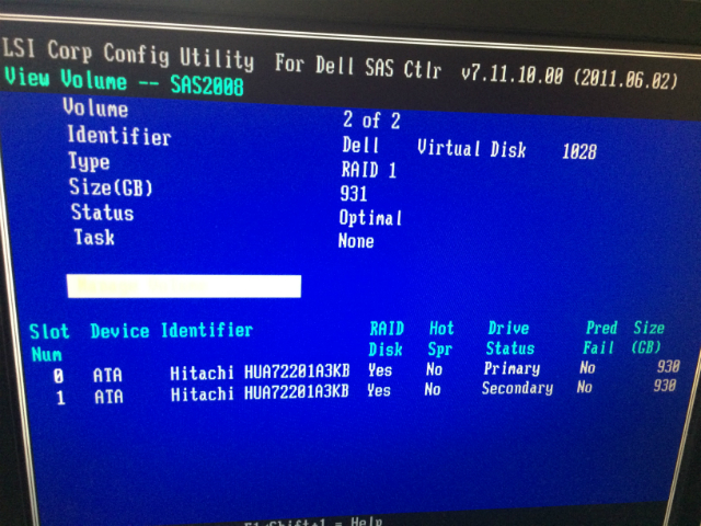 4台のHDDで2組のRAID1を構成しESXiマウントする(PowerEdge T110ⅡPERC H200A) - designetwork