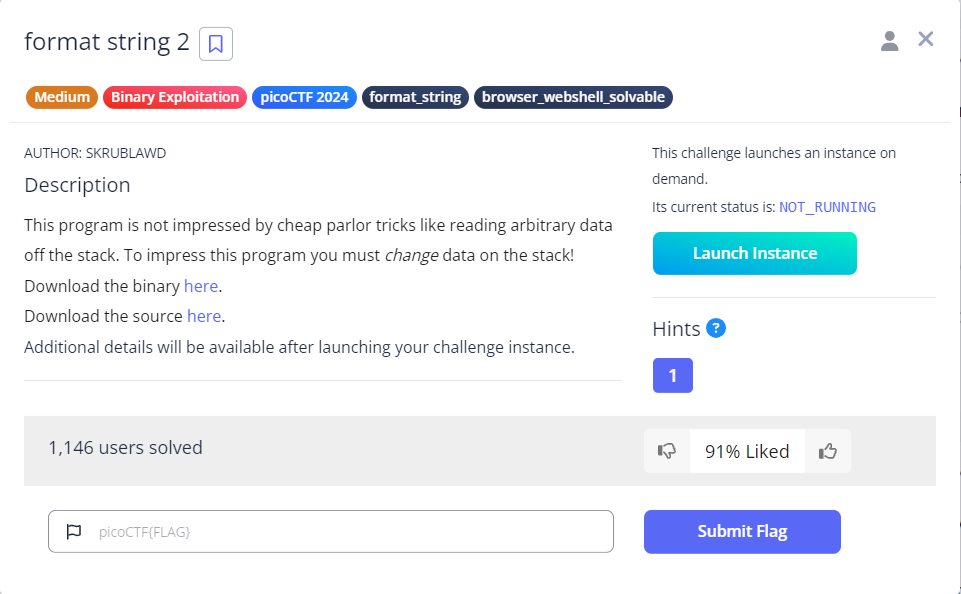 picoCTF 2024：Binary Exploitationの全10問をやってみた（Hardの1問は後日やります） - 土日の勉強ノート