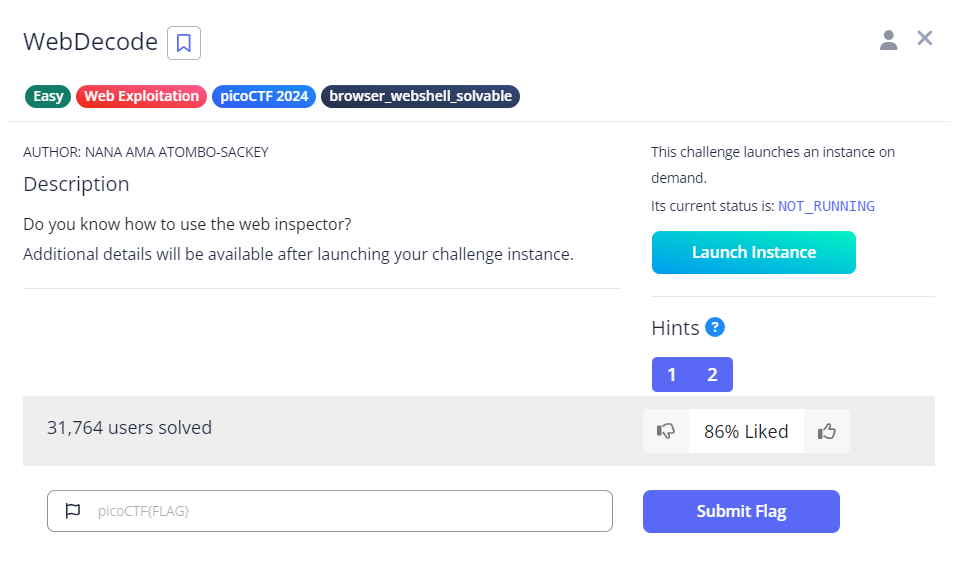 picoCTF 2024：Web Exploitationの全6問をやってみた（最後の2問は解けず） - 土日の勉強ノート