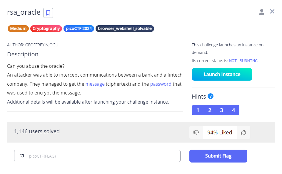 picoCTF 2024：Cryptographyの全5問をやってみた（最後の2問は手つかず） - 土日の勉強ノート