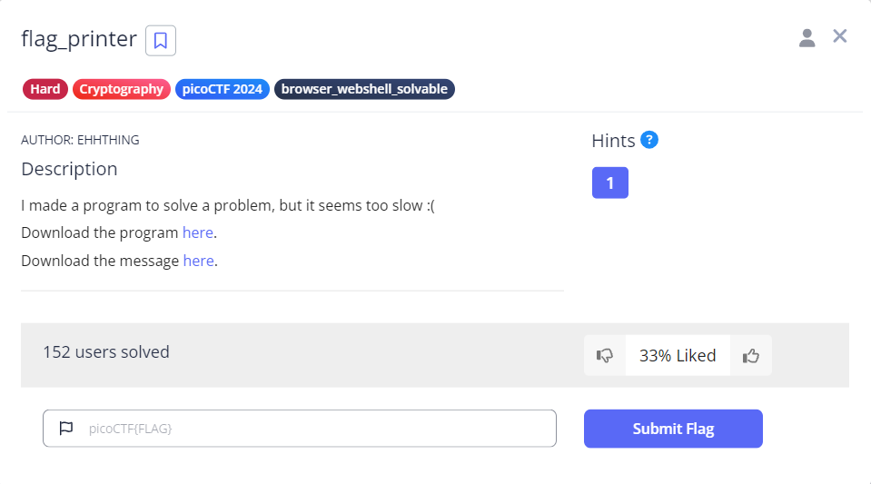 picoCTF 2024：Cryptographyの全5問をやってみた（最後の2問は手つかず） - 土日の勉強ノート