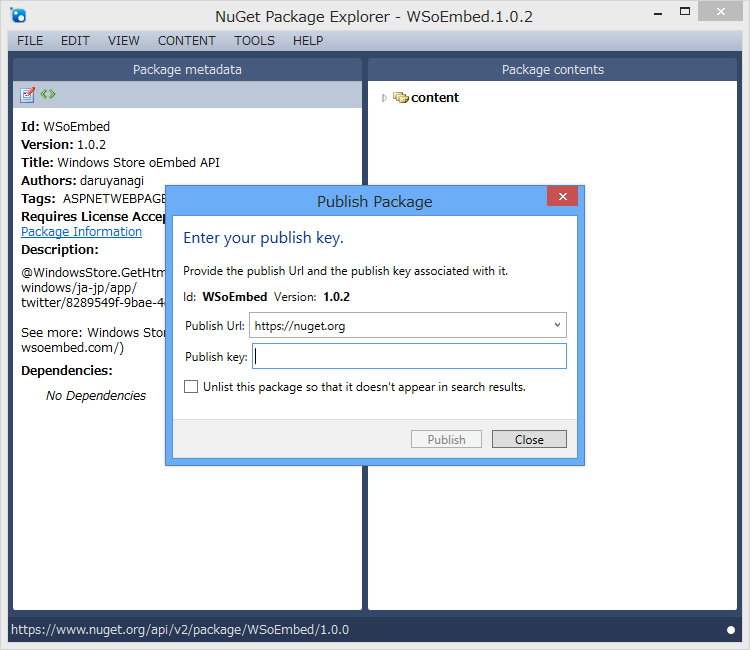 Windows Store oEmbed API を NuGet にしておきました - だるろぐ