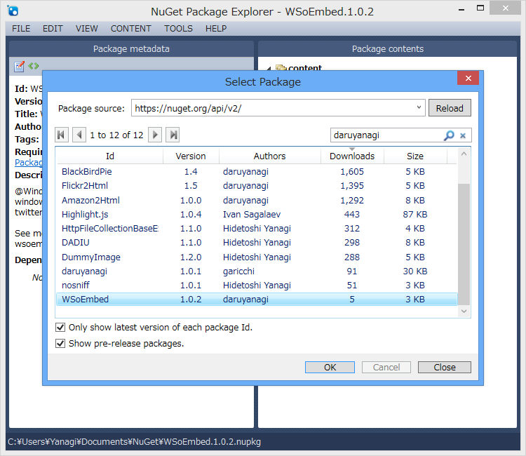 Windows Store oEmbed API を NuGet にしておきました - だるろぐ