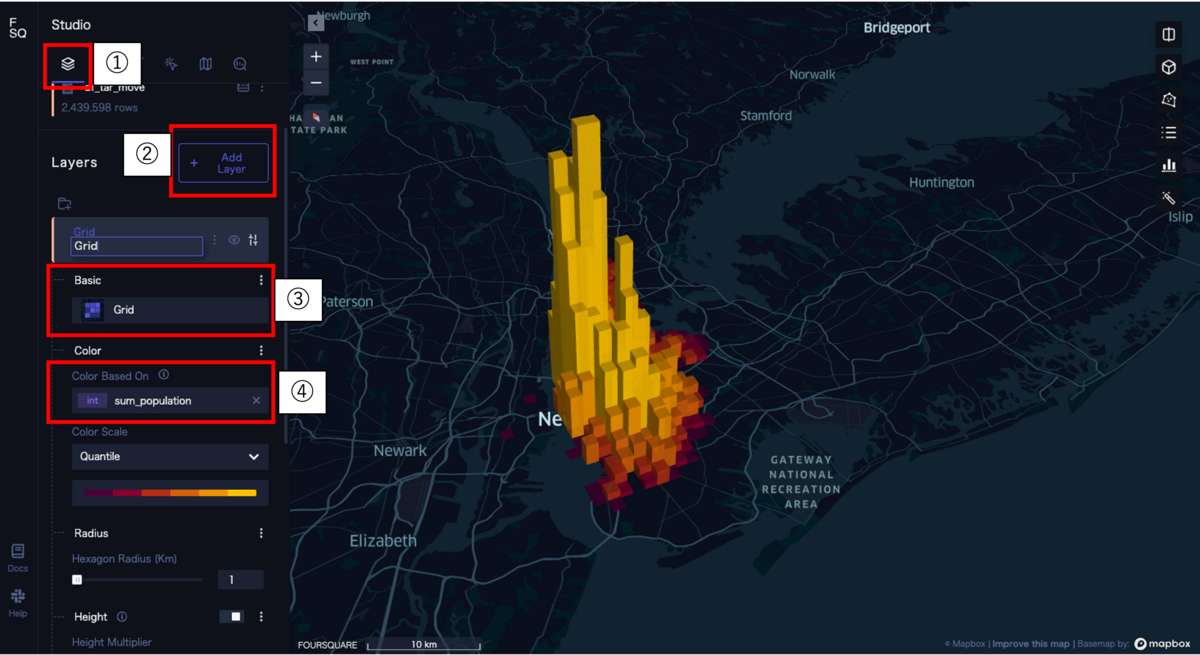Pythonで簡単に地図上への可視化が行えるFoursquare Studioを触ってみた - ENGINEERING BLOG ドコモ開発者ブログ