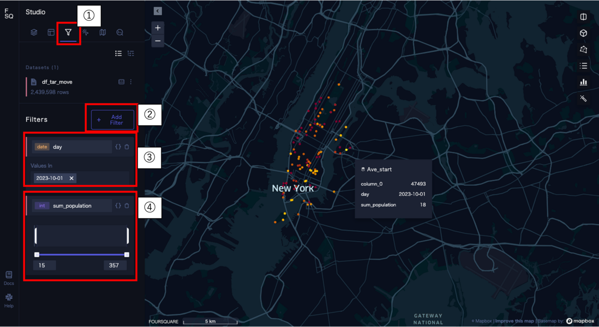 Pythonで簡単に地図上への可視化が行えるFoursquare Studioを触ってみた - ENGINEERING BLOG ドコモ開発者ブログ