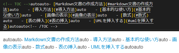 Markdown TOCの改行に"auto"が入ってしまいうまく動かない - 白旗製作所