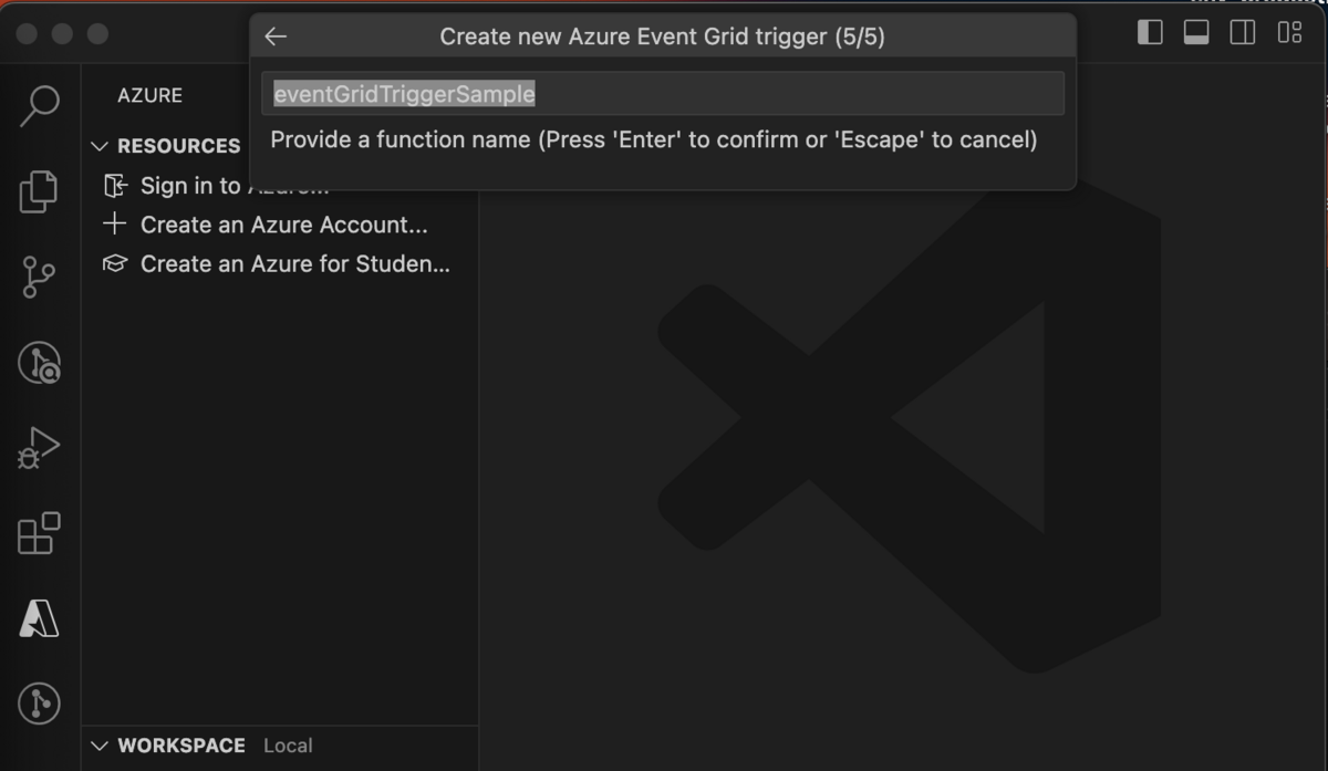 EventGrid TriggerのAzure Functionをローカルで動かす方法 - idubmorganのブログ