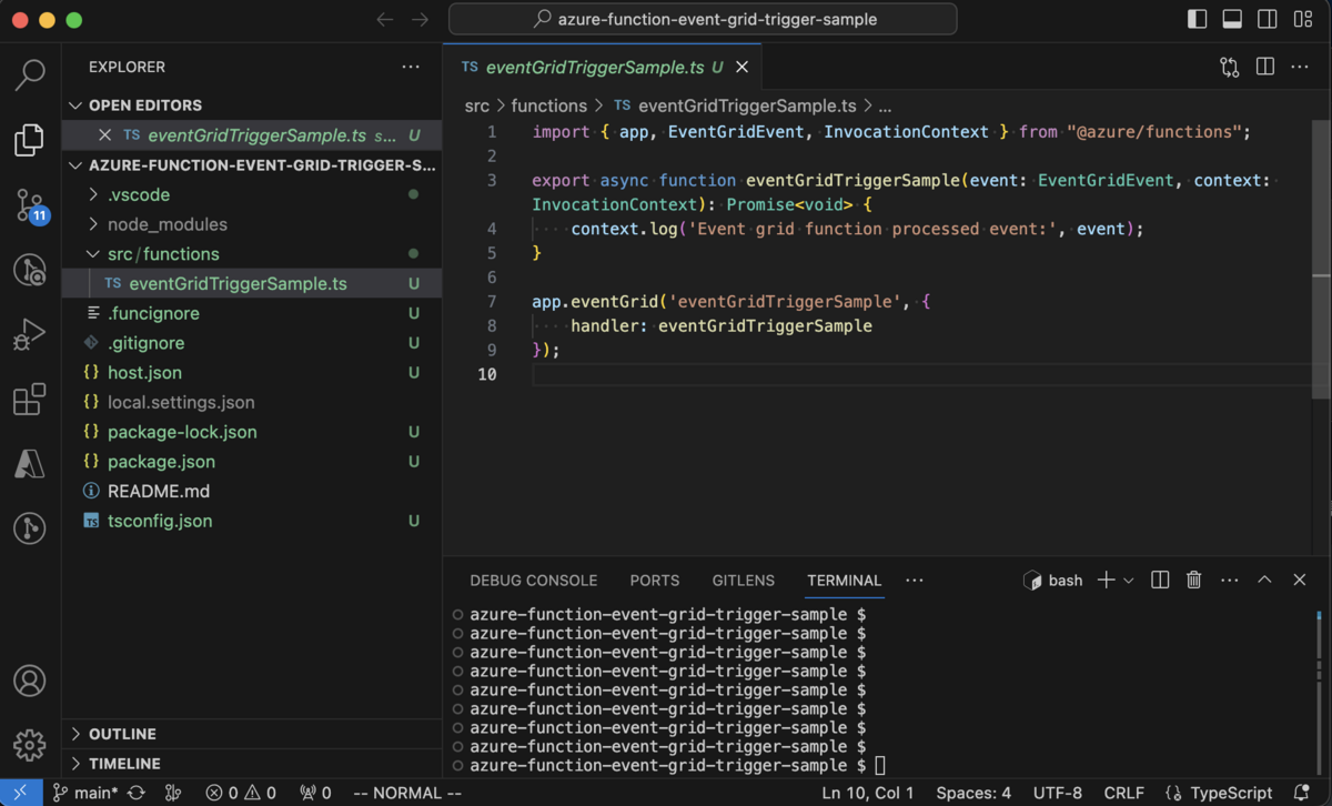 EventGrid TriggerのAzure Functionをローカルで動かす方法 - idubmorganのブログ