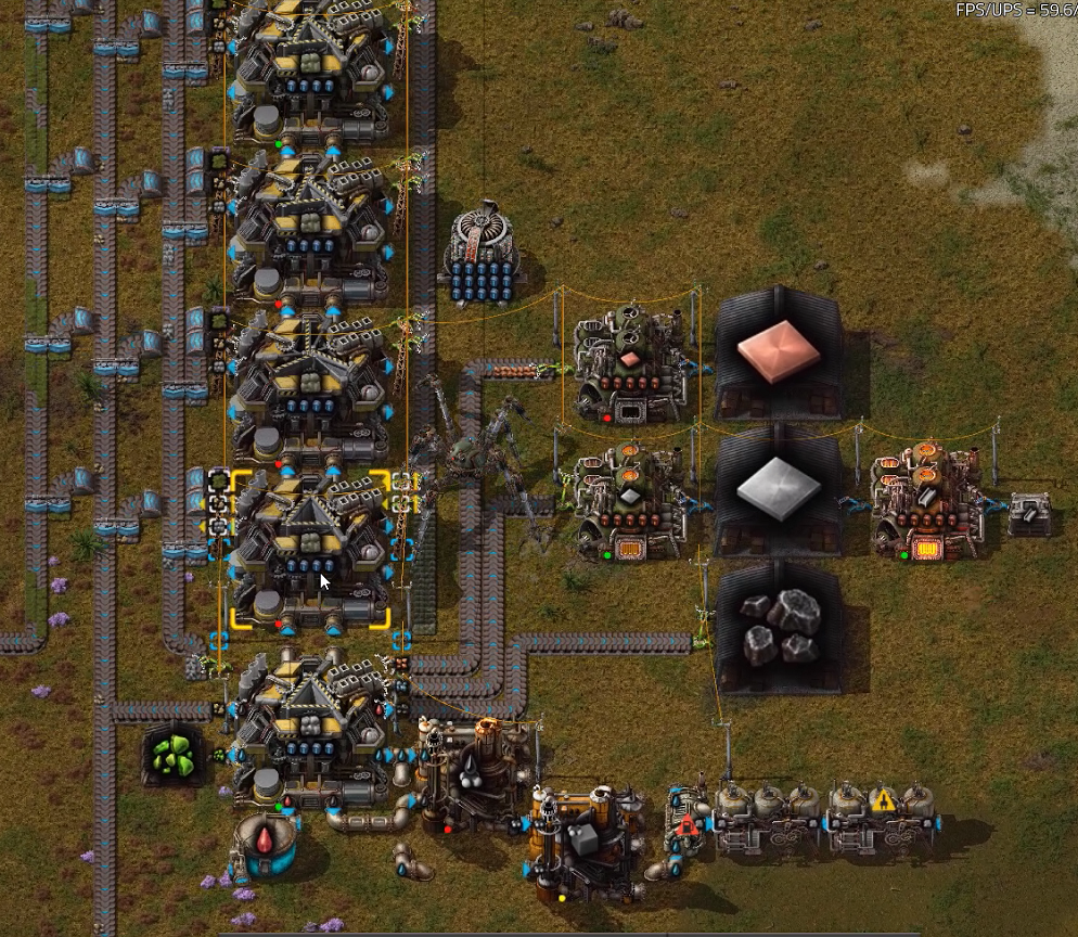 Factorio スペース・エクスプローラやりなおし日記133 生物学サイエンスパック1,2生産設備のミス修正 - ドナドナされるプログラマのメモ