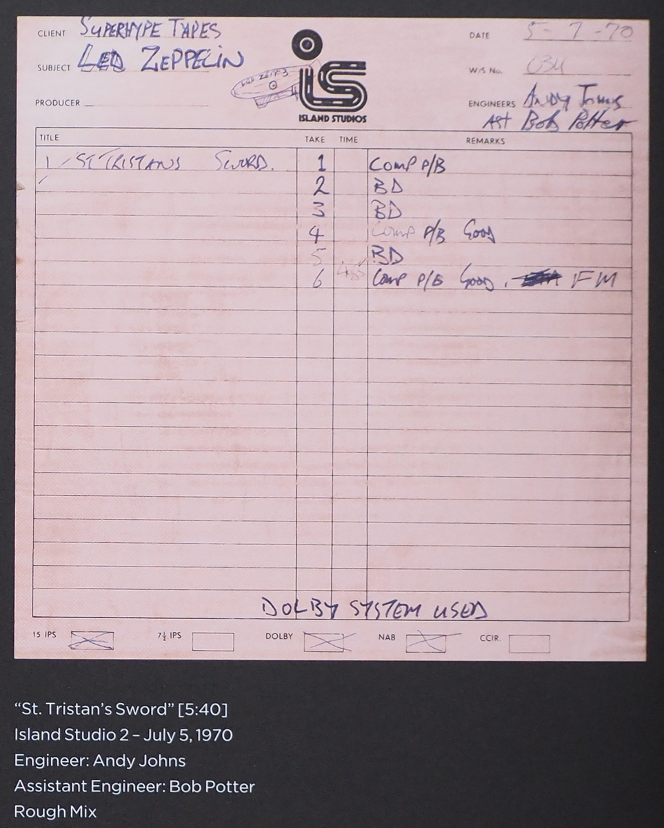 Making Of LZ III 15 : Island Studios 1 - LED ZEPPELIN - CELEBRATION DAYS