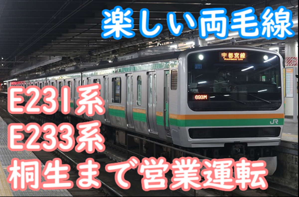将来の日常にはなることはあるのか？E231系/E233系が両毛線桐生駅まで営業運転！ - てつとおの鉄道新ブログ