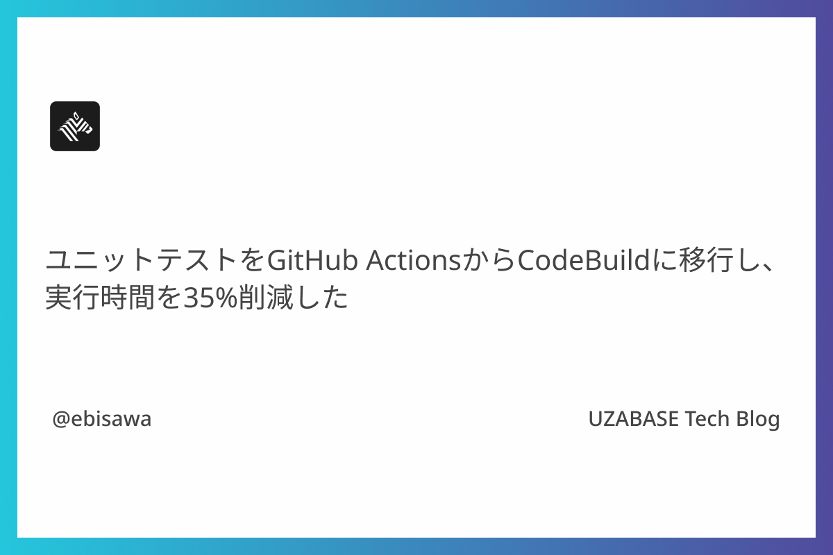 ユニットテストをGitHub ActionsからCodeBuildに移行し、実行時間を35%削減した - Uzabase for Engineers