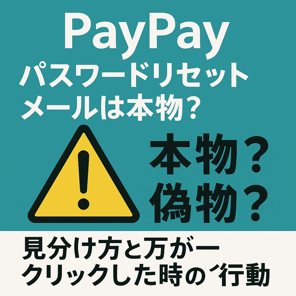 PayPayパスワードリセットメールは本物？偽物？見分け方と万が一クリックした時の行動 - 笑顔で行こう