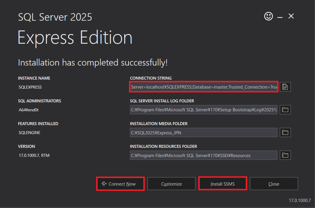 SQL Server 2025 Express のインストール ～ sqlcmd.exe での接続 - end0tknr's kipple - web写経開発