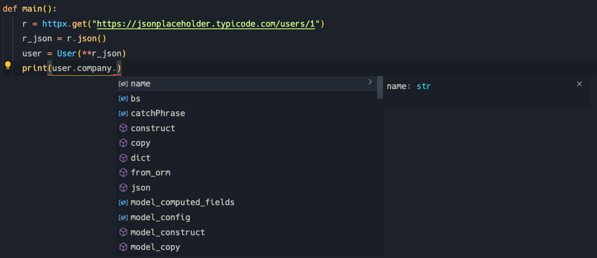 PydanticでHTTPリクエストのJSONレスポンスに型情報を付与する - あしたから本気だす