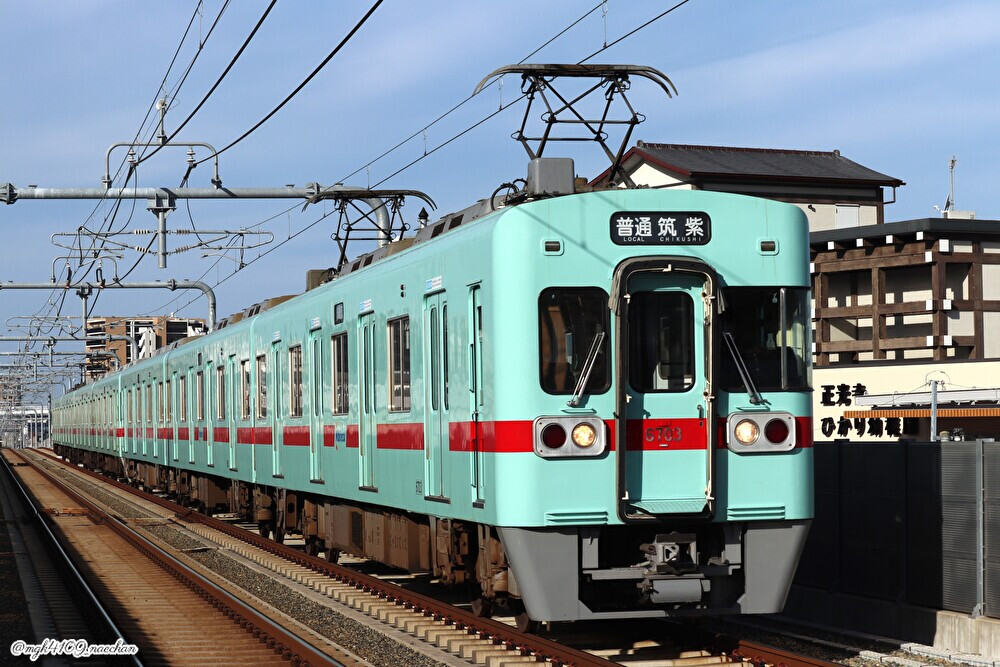 《西鉄》【写真館658】西鉄一の迫力・輸送力Maxの6000形7連の前パン編成 - えのきだけの気ままなブログ