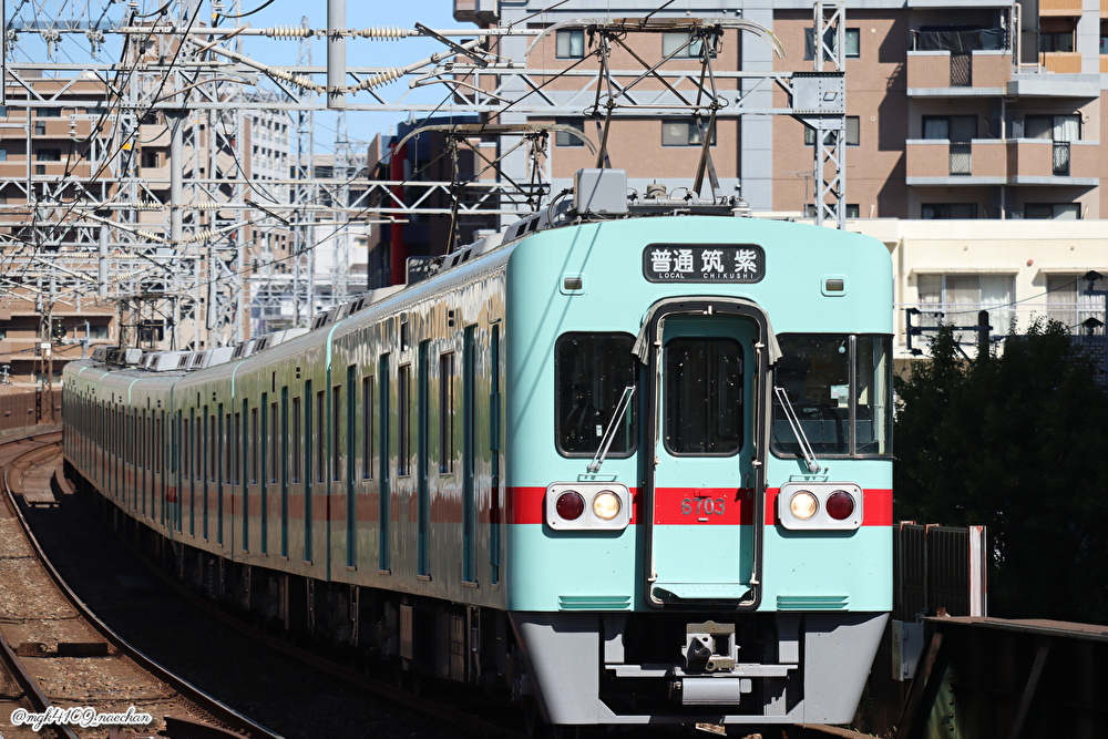 《西鉄》【写真館658】西鉄一の迫力・輸送力Maxの6000形7連の前パン編成 - えのきだけの気ままなブログ