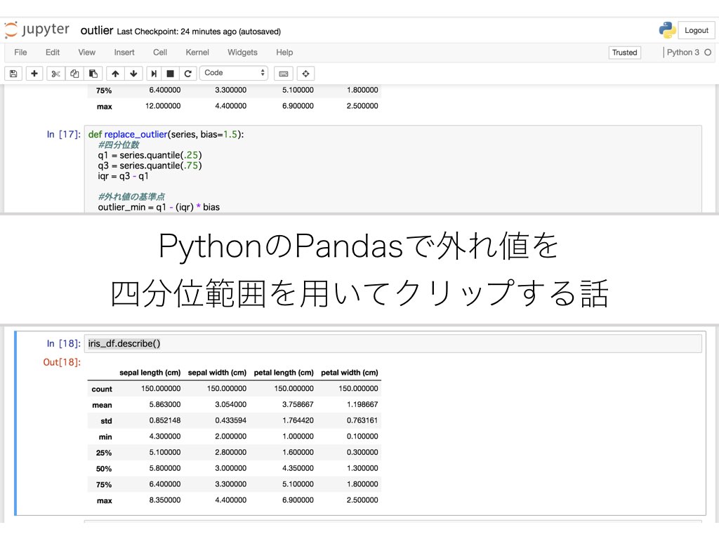 PythonのPandasで外れ値を四分位範囲を用いてクリップする話 - EnsekiTT Blog