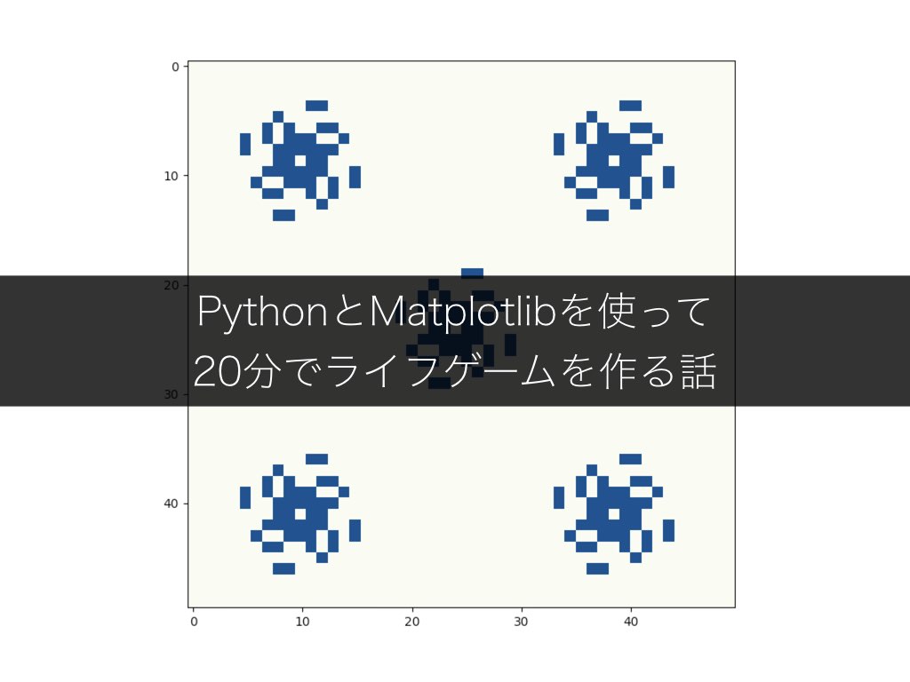 PythonとMatplotlibを使って20分でライフゲームを作る話 - EnsekiTT Blog